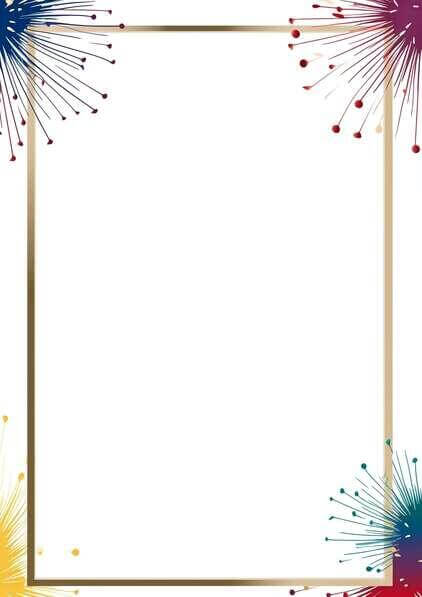 Download Colorful Fireworks Frame on a White Background Backgrounds ...