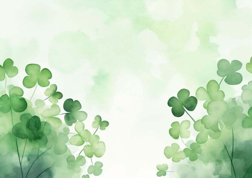 Download Green Shamrock Clovers Watercolor Background Backgrounds ...