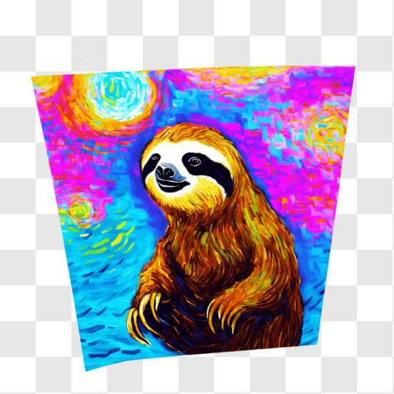 Download Sloth in Jungle with Flowers and Leaves PNGs Online - Creative ...