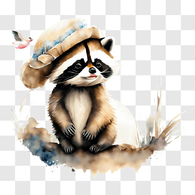 Descarga Lindo Mapache Usando Sombrero Inspirado en Animales Sentado en ...
