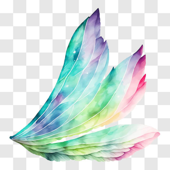 Download Colorful Floating Wings on Black Background PNGs Online ...