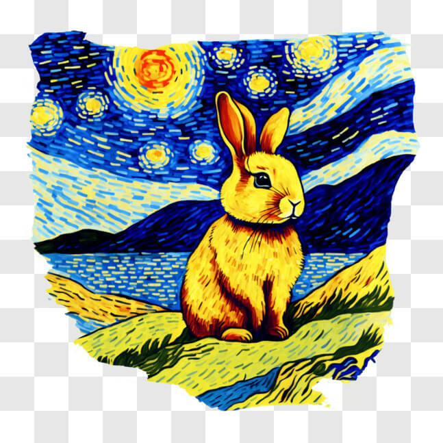 Download Rabbit under Starry Sky by Vincent van Gogh PNGs Online ...