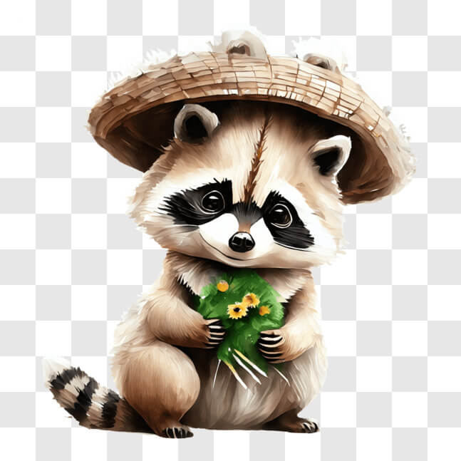 Download Mexican Raccoon with Hat and Flowers PNGs Online - Creative ...