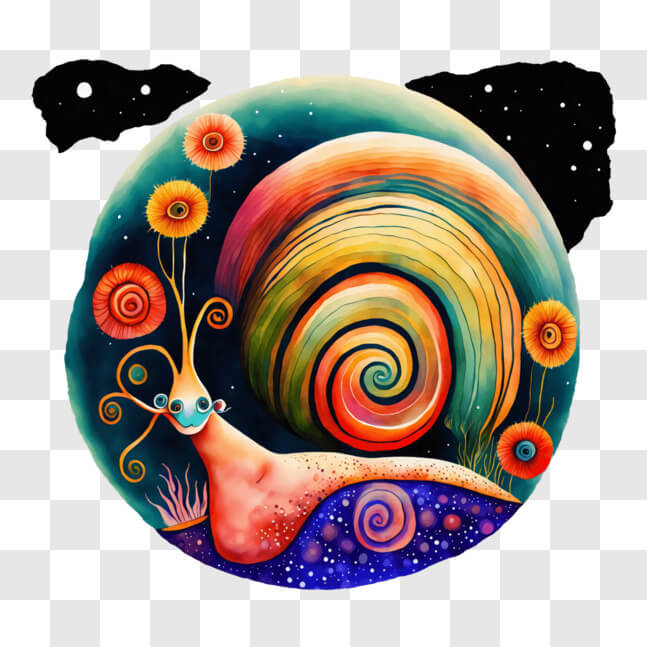 Download Colorful Abstract Painting of a Snail PNGs Online - Creative ...