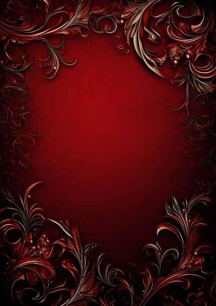Download Elegant Red Background with Ornate Frame and Floral Design ...
