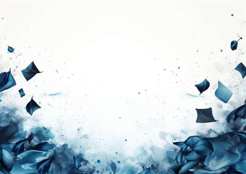 Download Abstract Graduation Hats and Feathers on Blue Background ...