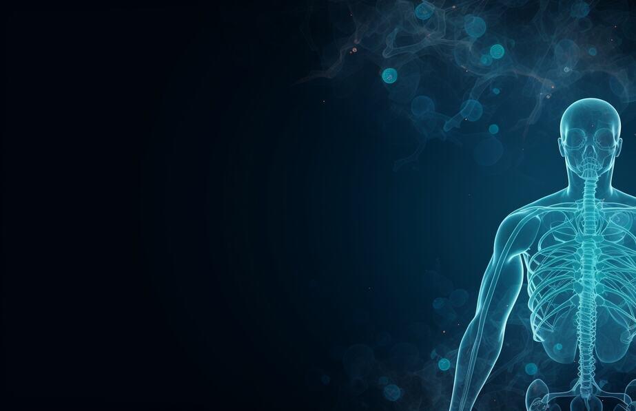 Download Abstract Human Skeleton Illustration with Blue Lights ...