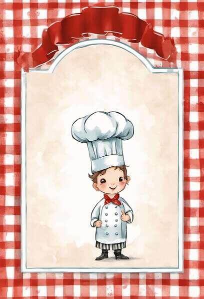 Download Cartoon Chef with Happy Birthday Frame on Red and White ...
