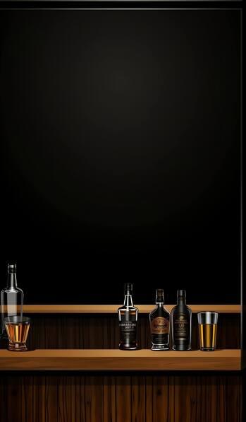 Download Wooden Bar Counter with Bottles and Glasses Backgrounds Online ...