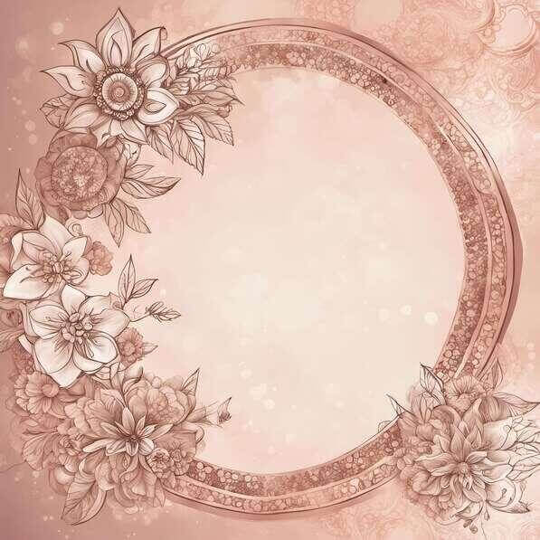 Download Round Frame with Flowers - Wedding Invitation Background ...
