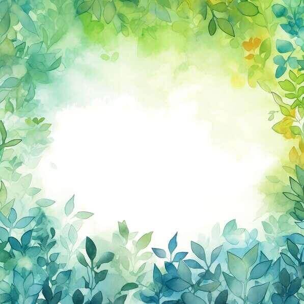 Download Watercolor Background with Green Leaves and Flowers ...