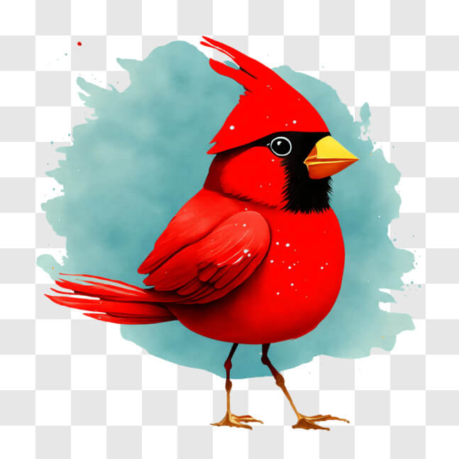 Download Red Cardinal Bird in Abstract Painting PNGs Online - Creative ...