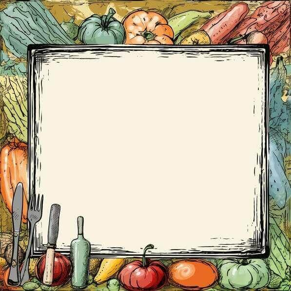 Download Hand-drawn Vegetable Frame for Recipes and Food-Related ...