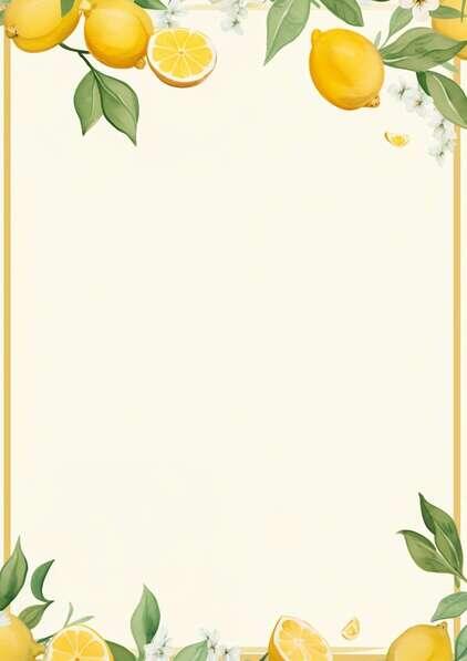 Download Lemon and Floral Frame Invitation Card Backgrounds Online ...