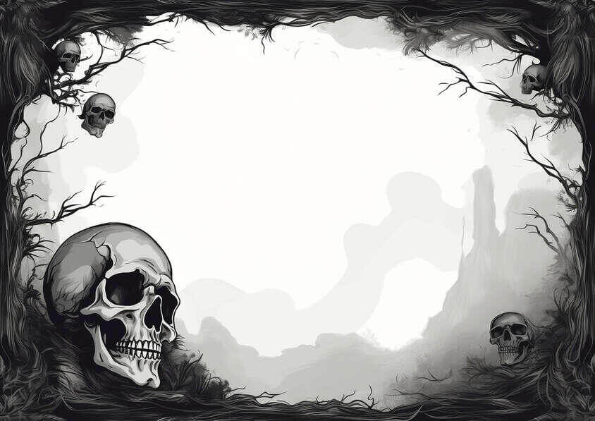 Download Black and White Gothic Skull Frame Backgrounds Online ...