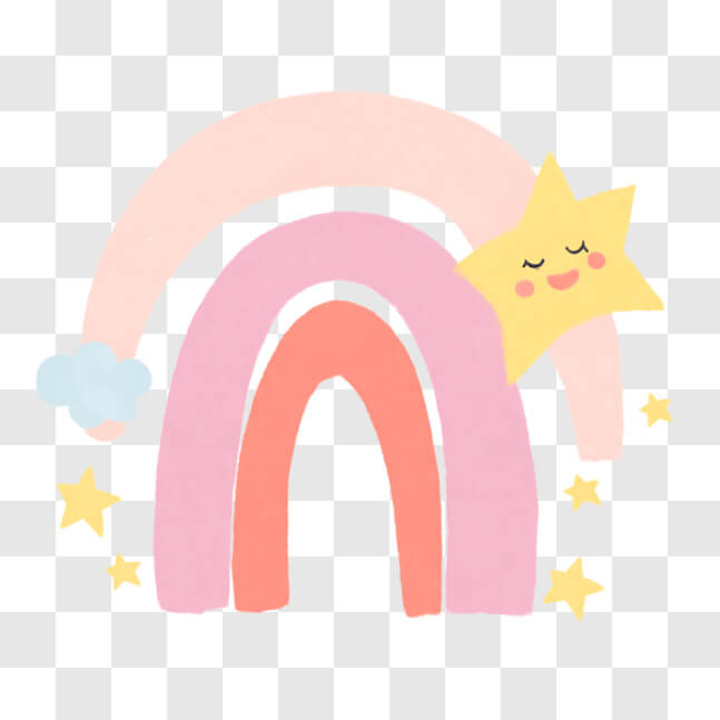 Download Colorful Rainbow and Stars with Sleep Word PNGs Online ...