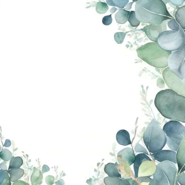 Download Watercolor Eucalyptus Leaves and Branches Frame Backgrounds ...