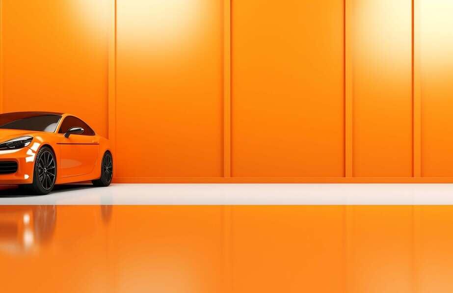 Download Orange Sports Car in Brightly Colored Room Backgrounds Online ...