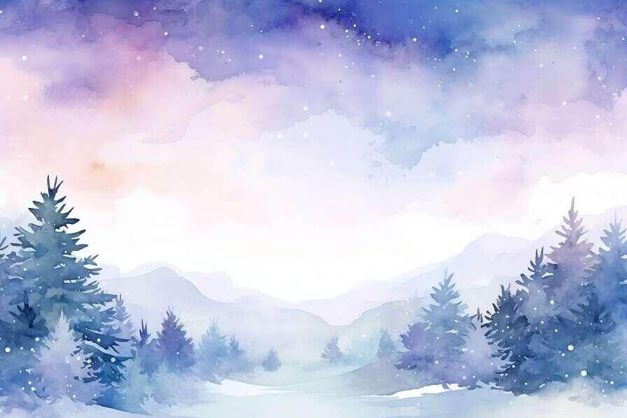 Download Watercolor Winter Landscape Painting Backgrounds Online ...