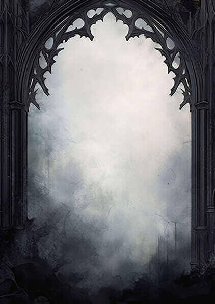 Download Gothic Styled Arched Window in Dark Background Backgrounds ...