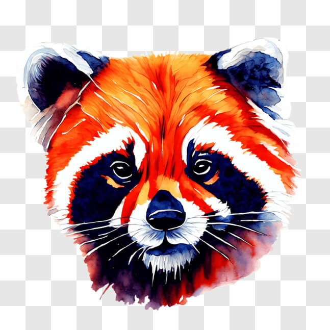 Download Vibrant Red Panda Painting PNGs Online - Creative Fabrica