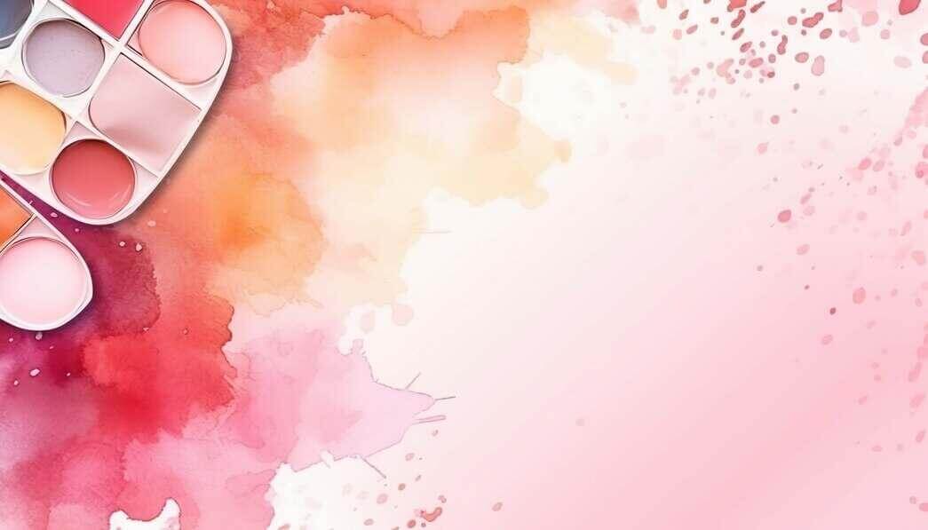 Download Watercolor Makeup Background with Palettes, Brushes, and ...