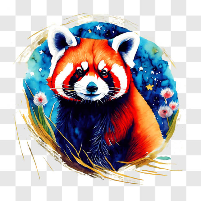 Download Abstract Red Panda Painting with Vibrant Colors PNGs Online ...