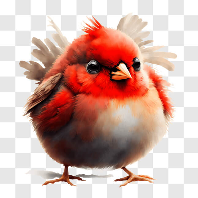 Download Realistic Red Cardinal Bird Standing Upright PNGs Online ...