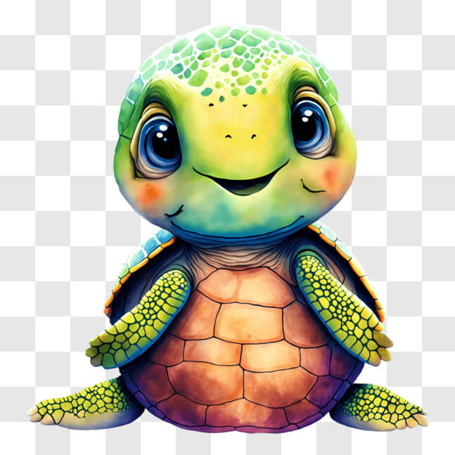 Descarga Tortuga de dibujos animados con ojos azules y caparazón verde ...