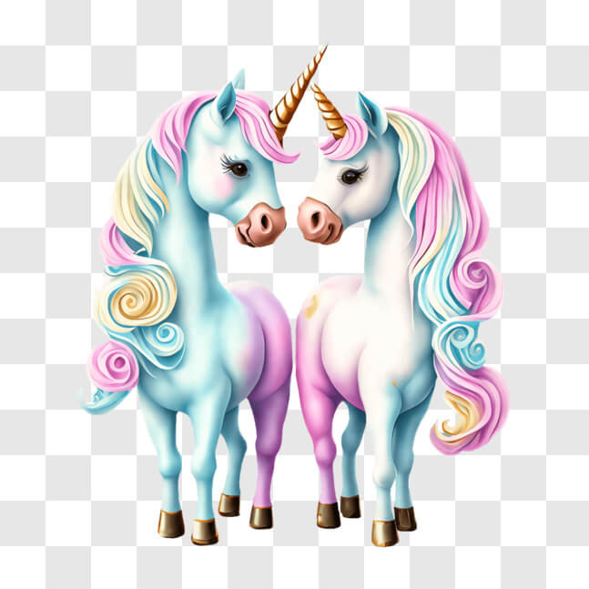 Download Two Unicorns Facing Each Other in a Black Background PNGs ...