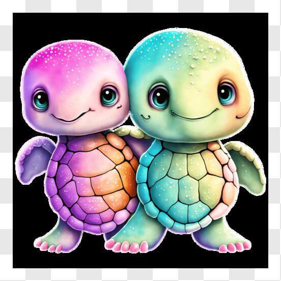 Download Adorable Family of Turtles PNG Online - Creative Fabrica