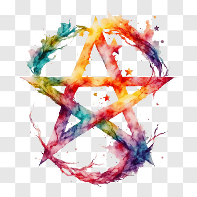 Download Colorful Pentagram Symbol with Water Splashes PNGs Online ...