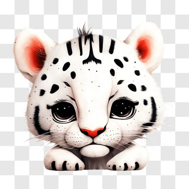 Download Adorable Snow Leopard Cub with Playful Expression PNGs Online ...