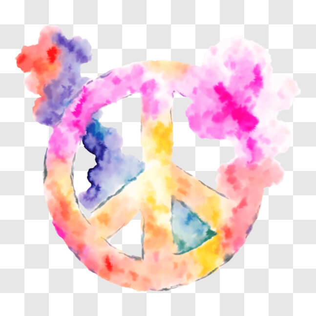 Download Colorful Watercolor Peace Sign with Smoke and Clouds PNGs ...