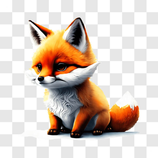 Download Cute Orange Fox Sitting in Snow PNGs Online - Creative Fabrica