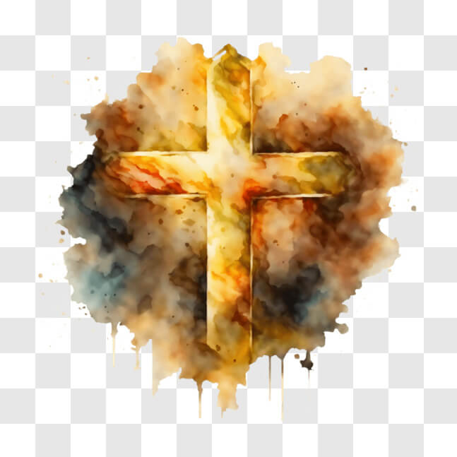 Download Colorful Watercolor Cross for Christian Faith PNGs Online ...