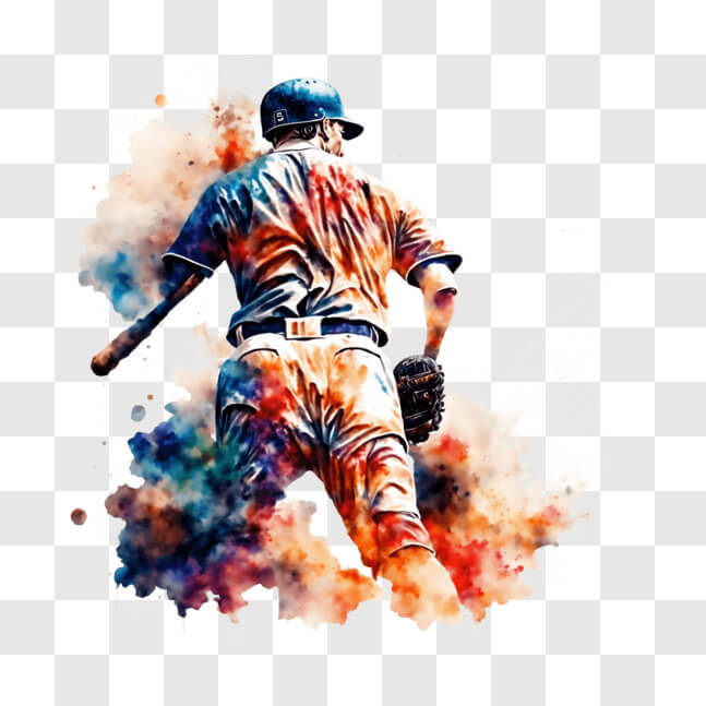Download Colorful Baseball Player Artwork PNGs Online - Creative Fabrica