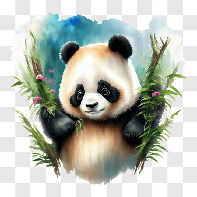 Descarga Oso Panda Adorable en un Estado de Ánimo Juguetón PNG En Línea ...
