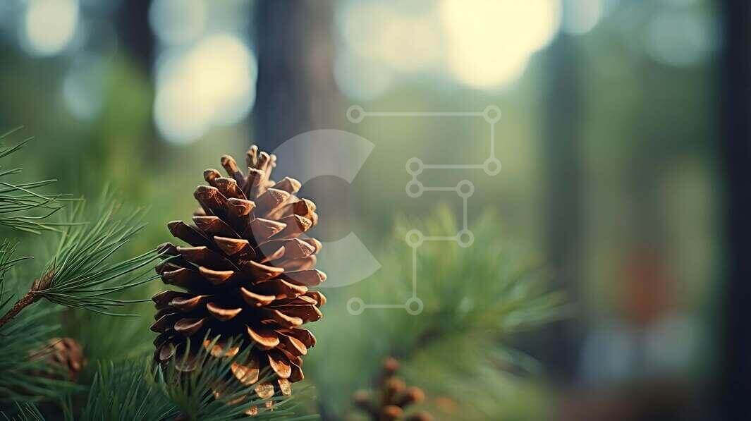 Close-up of a Single Pine Cone on an Evergreen Tree stock photo ...