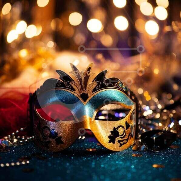 Blue and Gold Masquerade Mask - Arts and Culture Stock Photo stock ...