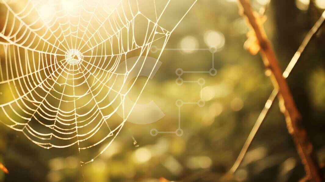 Mysterious Spider Web in the Forest stock photo | Creative Fabrica