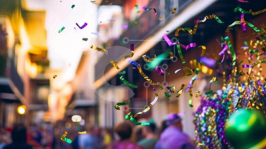 Colorful Mardi Gras Celebration in New Orleans stock photo | Creative ...