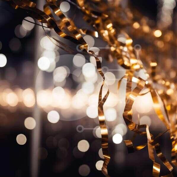 Colorful Gold Streamers as a Background stock photo | Creative Fabrica