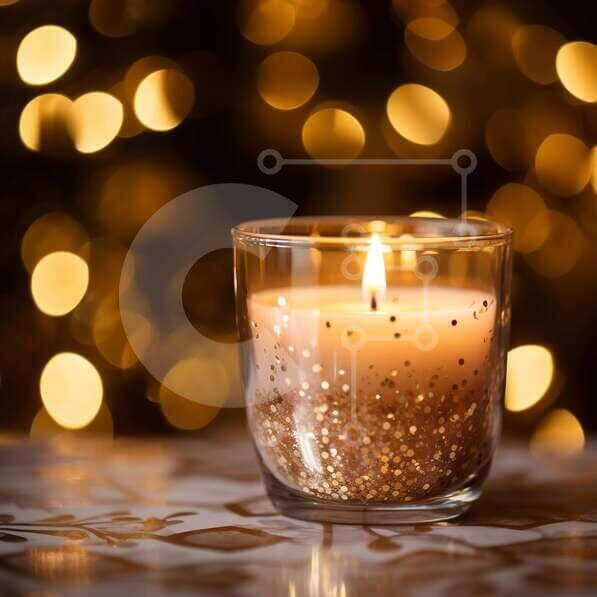 Gold Glitter Candle for Ambiance and Celebrations stock photo ...