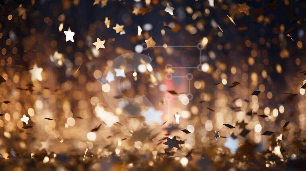 Golden Stars Falling from the Sky Background stock photo | Creative Fabrica