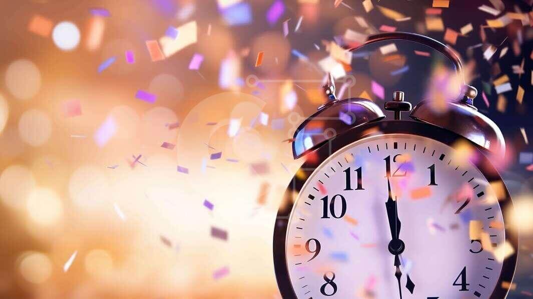 Celebrate in Style with a Festive Alarm Clock stock photo | Creative ...