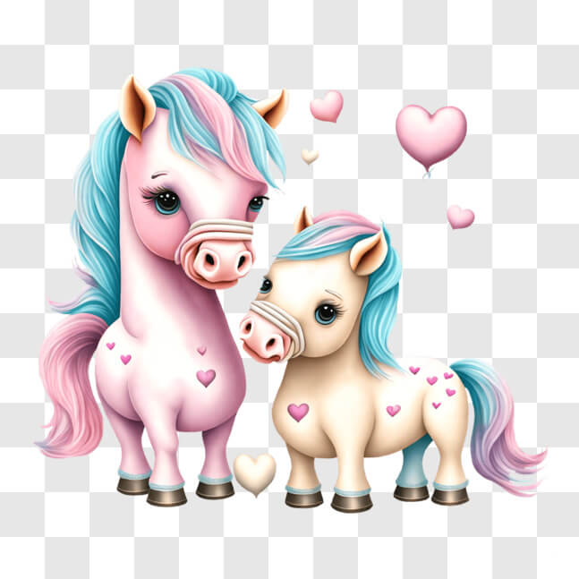 Download Two Playful Horses Standing Together PNGs Online - Creative ...