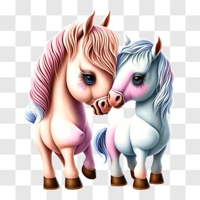 Download Two Horses Hugging Each Other - Cute Animal Photography PNGs ...