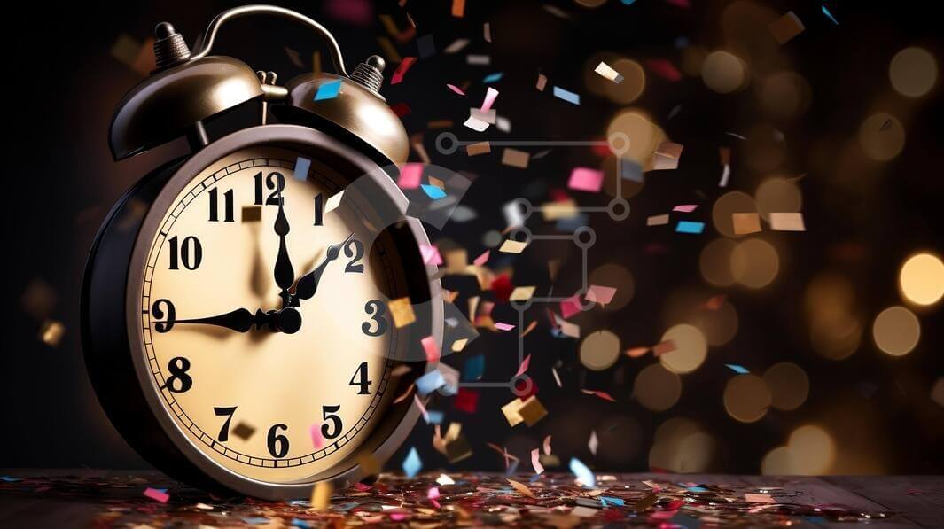 Reloj despertador para eventos festivos fotos de archivo | Creative Fabrica