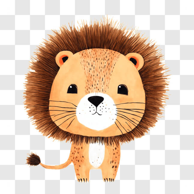 Descarga León de dibujos animados amigable con una sonrisa PNGs En ...